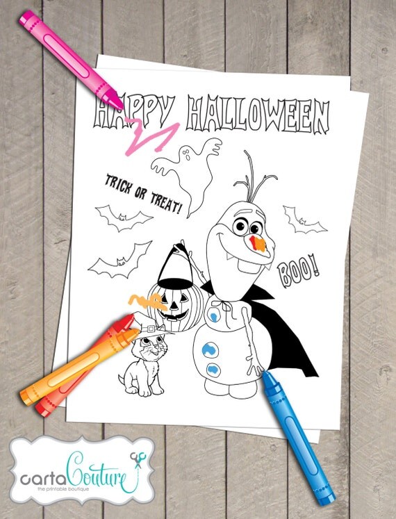 Happy Halloween Olaf Frozen Coloring Page by Carta by CartaCouture