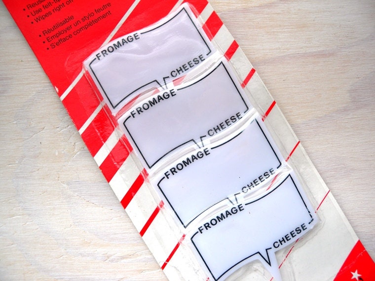 Vintage Cheese Labels or Identifiers, Reusable Plastic Party Picks ...