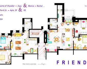 Floorplan of Charlie Harper's beach house by TVFLOORPLANSandMORE