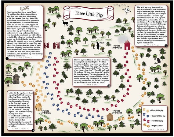 The Three Little Pigs Fairy Tale Map