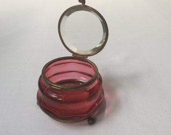 Glass powder jar | Etsy