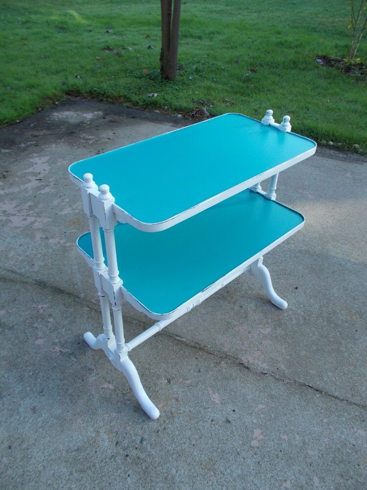 Distressed-Ocean Blue-Vintage French Country Butlers Table at Ancient ...