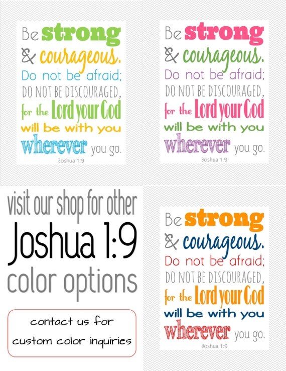 Joshua 1:9 Be Strong and Courageous Bible Verse by AllOurDays