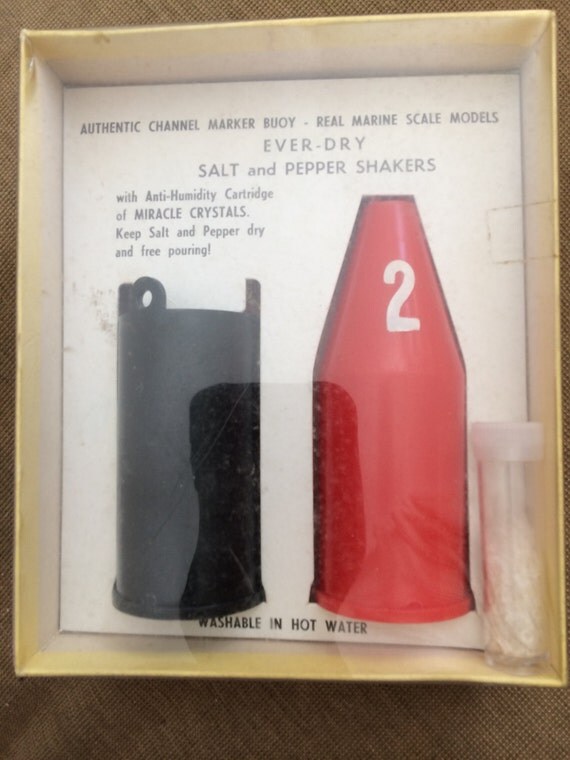 1960's Channel Marker Buoy salt and pepper shakers new in
