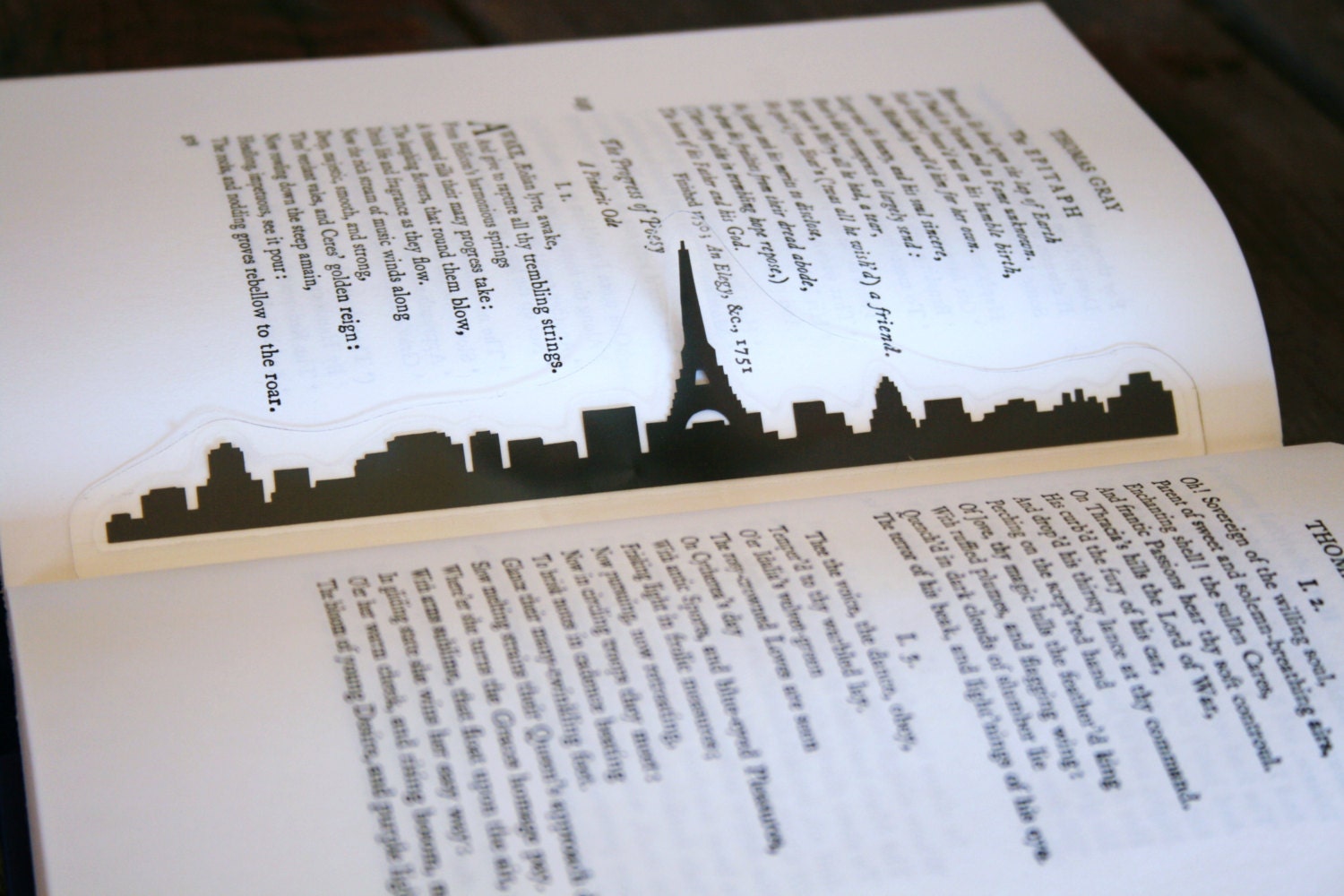 Paris France Bookmark Hand-cut Silhouette Cut Paper