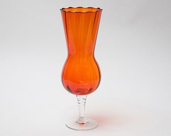 Unique orange glass vase related items | Etsy