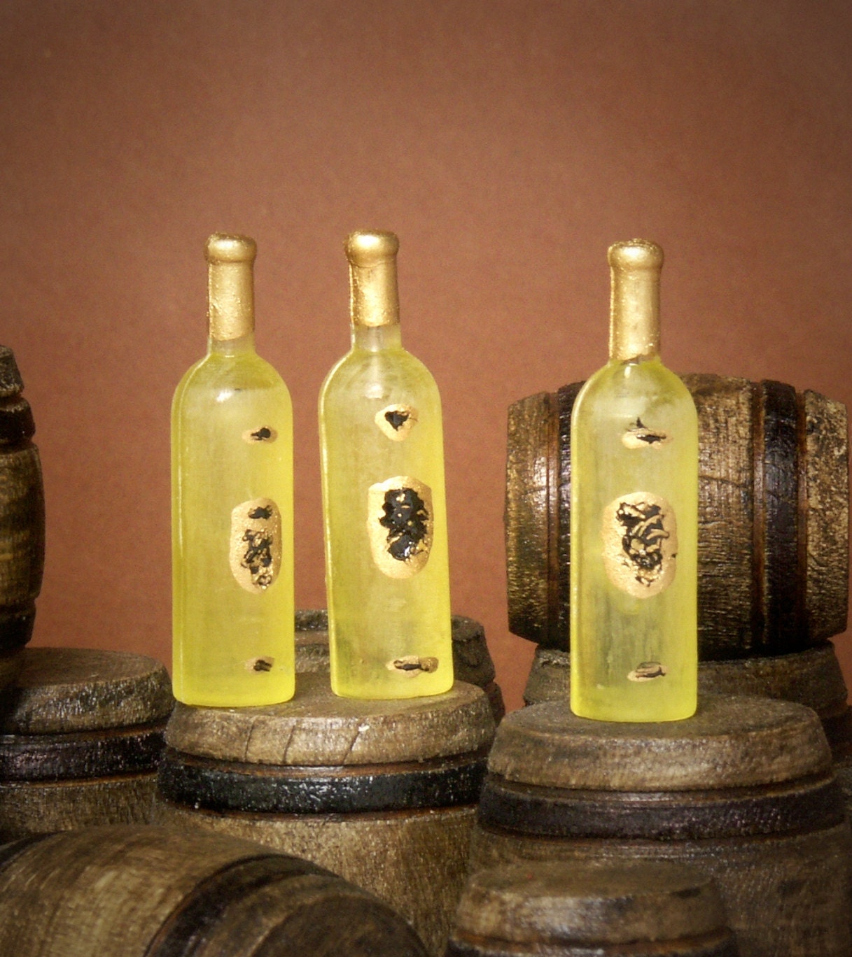 Noble Miniature Bottle of White Wine for Your Dollhouse