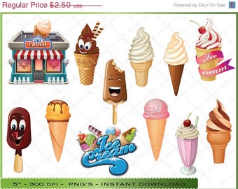 50% OFF SALE Ice Cream Clip Art - Ice Creams Clipart Images - Instant ...