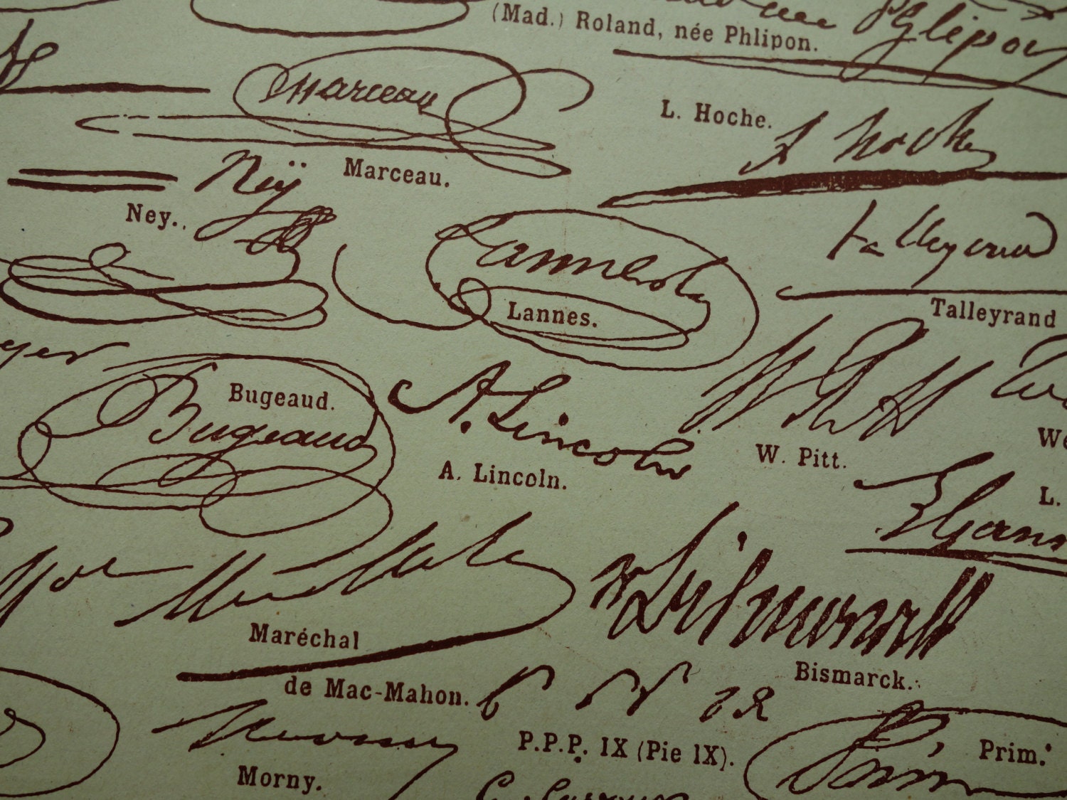 Celebrity signatures old poster of famous autographs antique