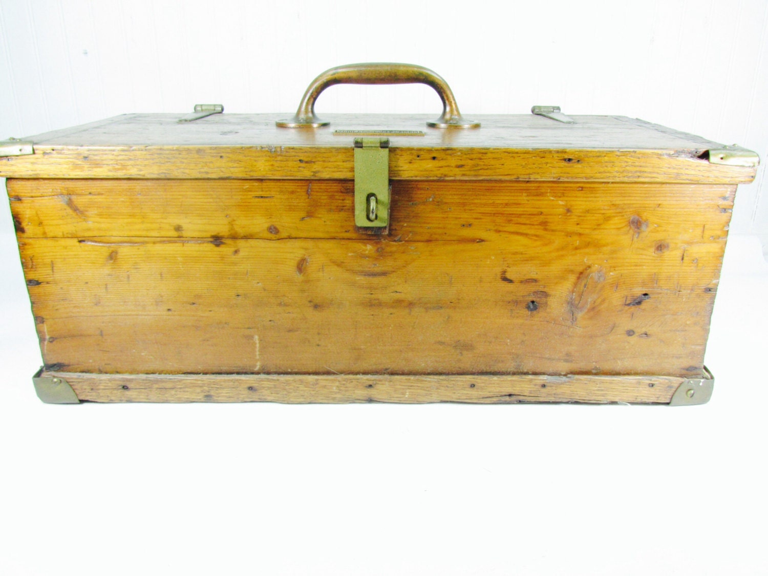 Antique wood box,Oak wood box, industrial box, work box, hand made ...