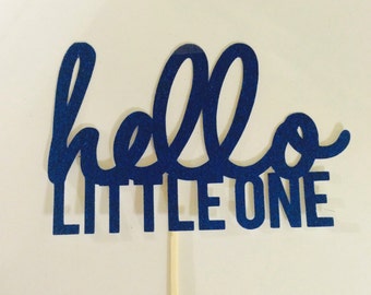 Hello little one glitter cake topper//baby shower cake topper//party idea