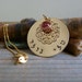 Bat Mitzvah Necklace. Hand Stamped Personalized Brass Disc