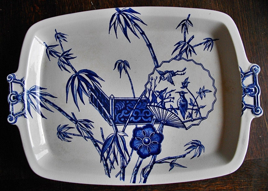 Antique porcelain serving tray made by Old Hall Earthenware Pottery ...
