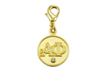 Gold alpha phi charm | Etsy