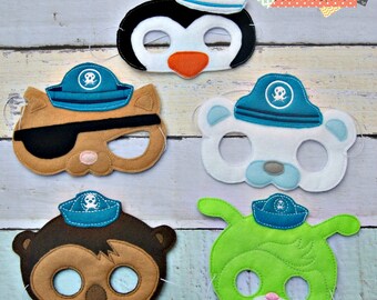 octonauts, mask, felt mask, felt toys, birthday, birthday party favors ...