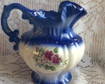 Flow blue pitcher | Etsy