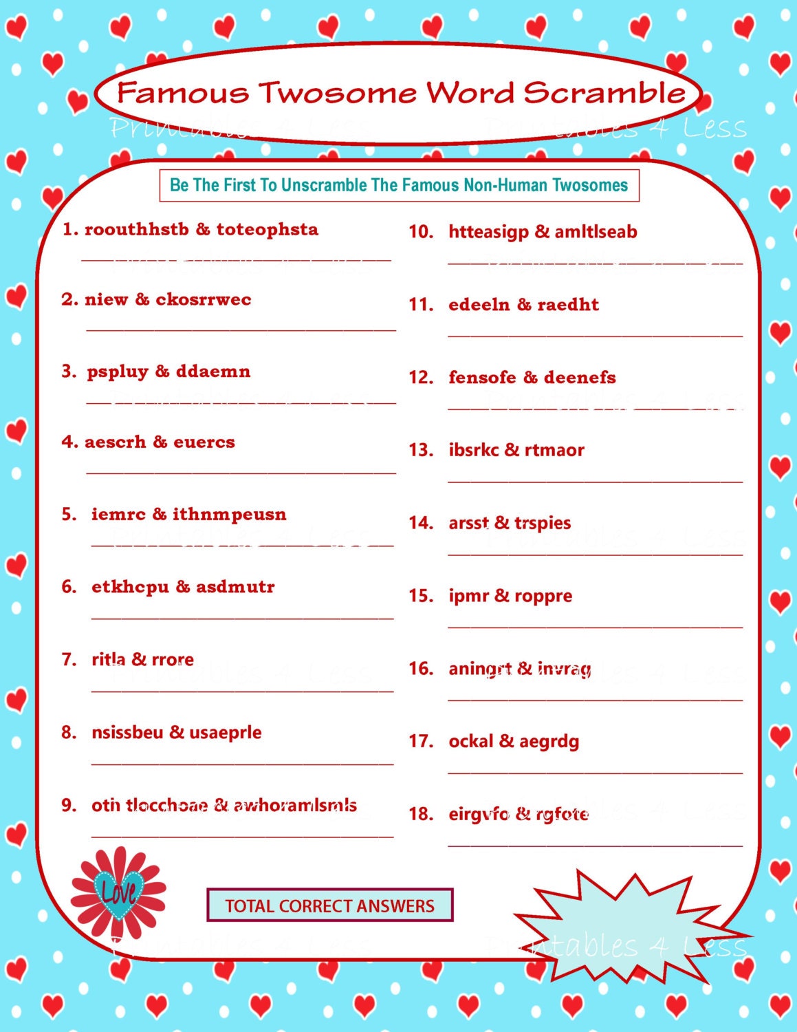 Printable Valentine Game DIY Printable Word Scramble Fun Printable Valentine Game DIY Printable Word Scramble Fun