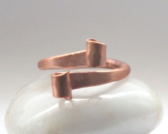 Thick Hammered Copper Ring. Unisex Mens Copper Ring. Recycled Upcycled ...