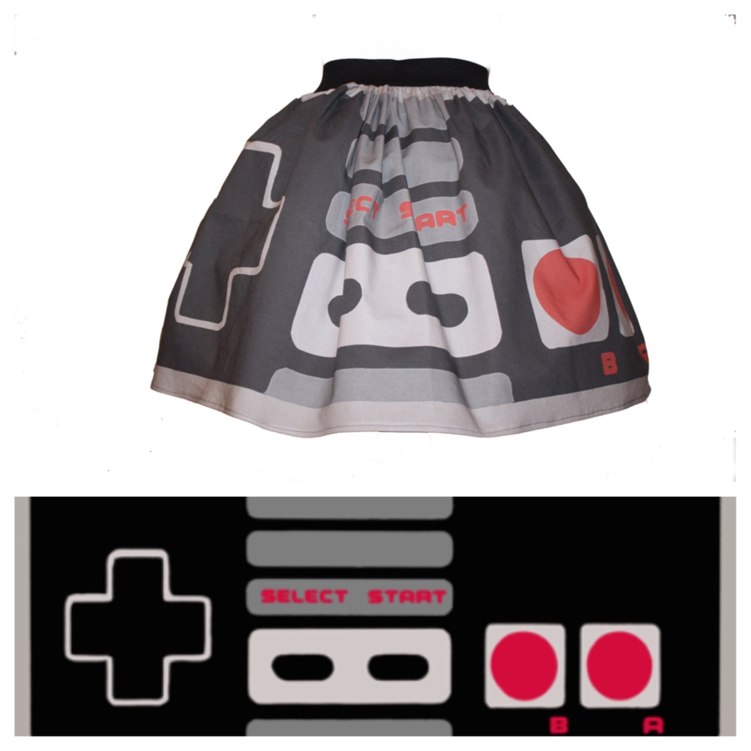 Retro NES Game Controller Skirt for Gals by SassySkirtsForGals