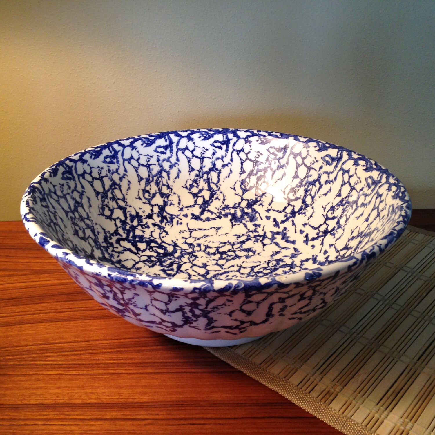 Large blue sponge bowl made in Italy – Haute Juice