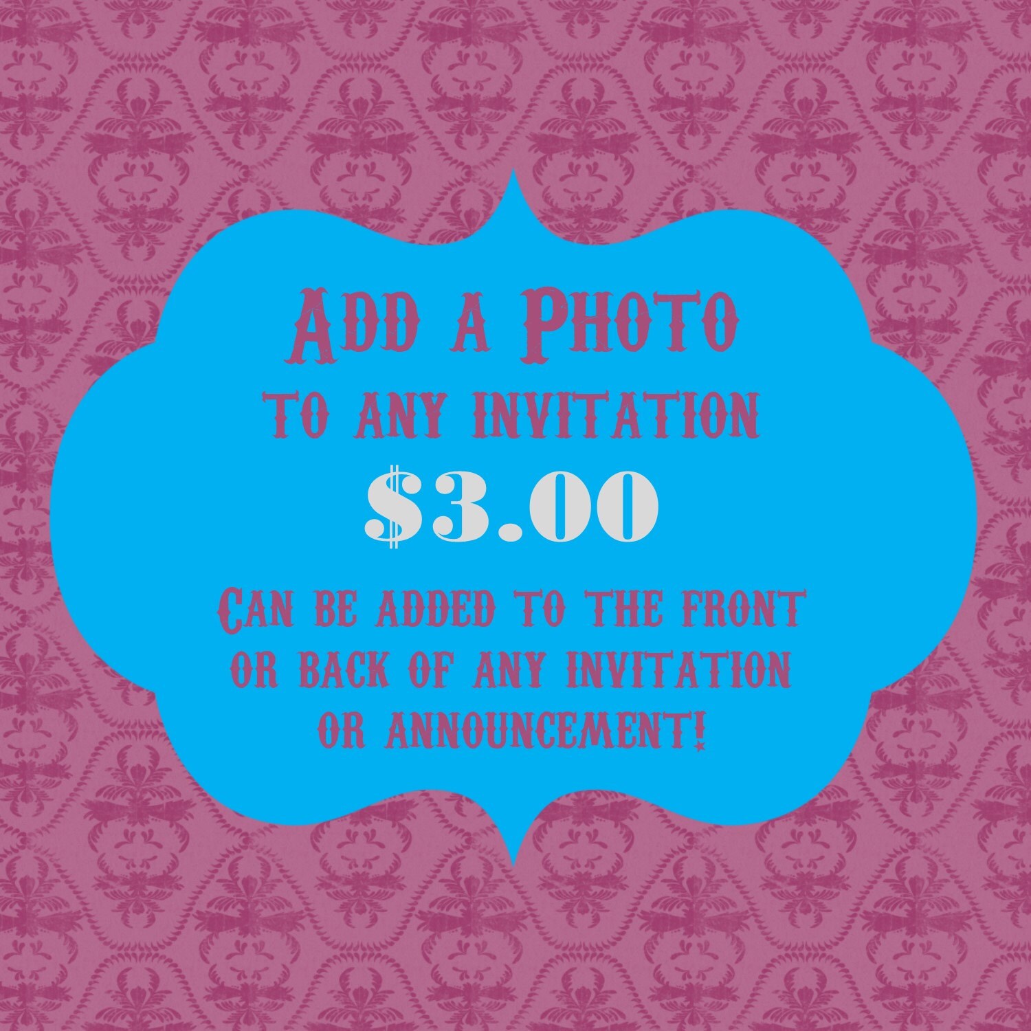 Add a photo to any Custom Design in the by CherryDigitalDesign