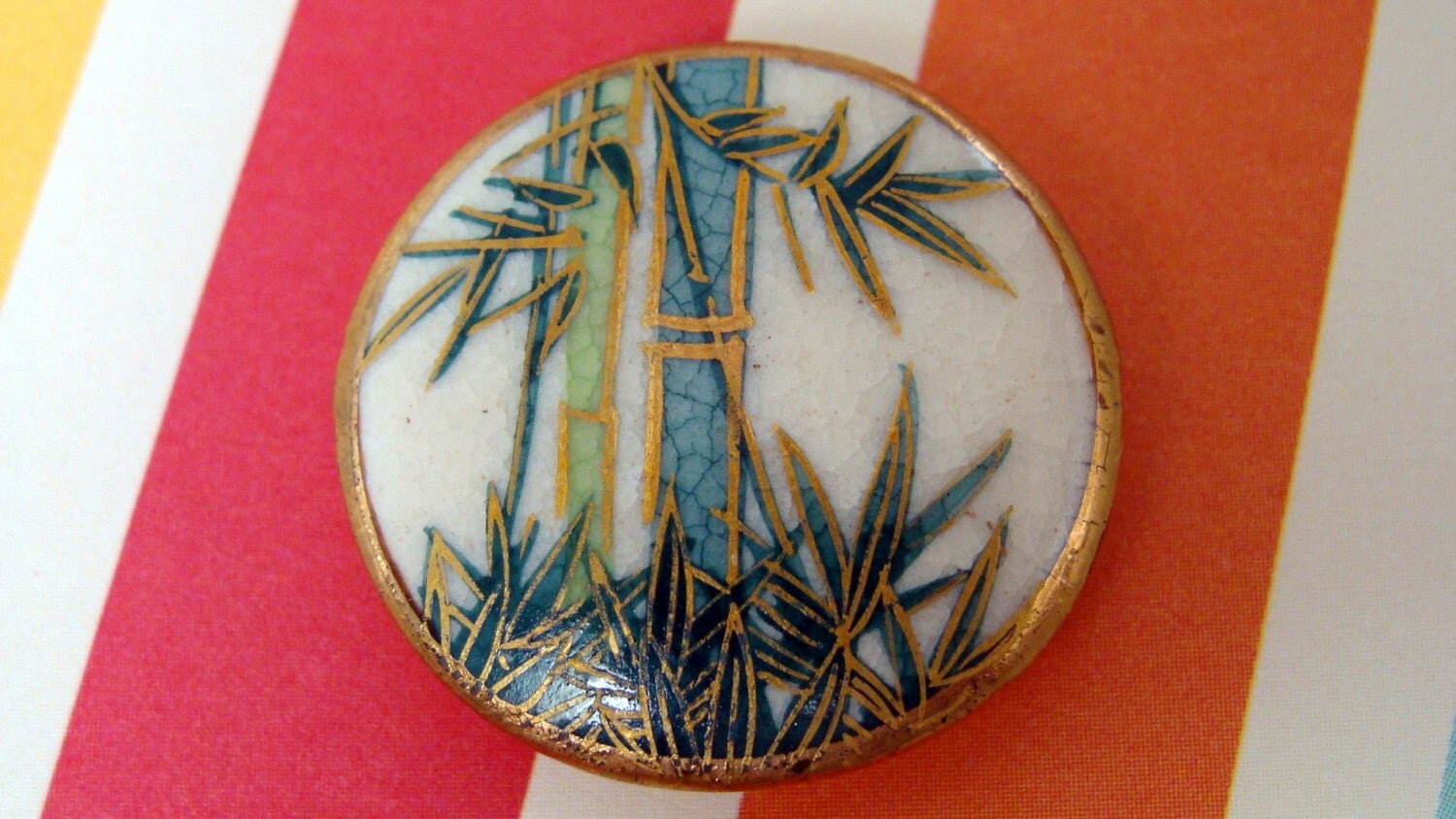 Vintage Japanese Porcelain Button Satsuma by inspiredwithbuttons