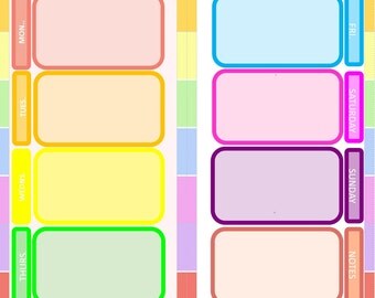 Rainbow Template Personal Planner Weekly schedule at by Mizlebowe