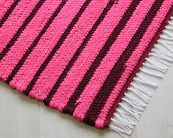 Rag Rug, Loom Woven Rag Rug, 22 x 35, Cotton Terry Cloth, Kitchen Rag ...