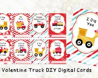 Printable Valentine's Day Truck Card - Valentine Truck Theme ...