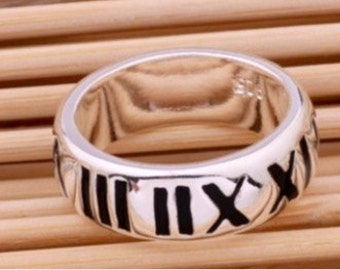 Roman Numeral Ring, Hand Stamped, Silver Number Ring, Number Ring ...
