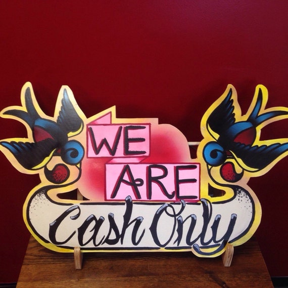 Items Similar To Hand Painted Cash Only Sign For Small Business Or