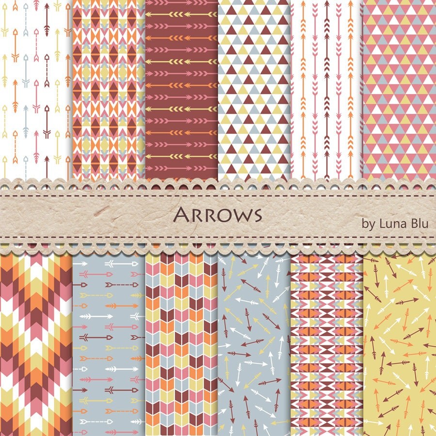 New Item added to my shop:Arrows Digital Paper: “Arrow Patterns ...