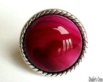 Artículos únicos para anillo de piedra rosa | Etsy