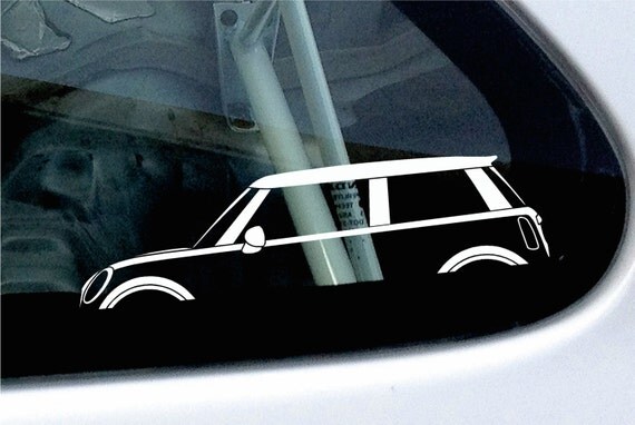 2X car silhouette stickers for BMW Mini Cooper by SundownStickers