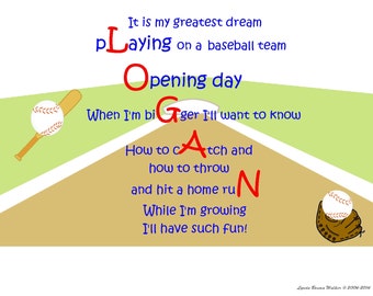 Baseball poem | Etsy