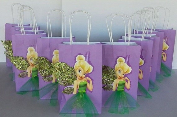 12pc Disney Tinkerbell Birthday Party Favor Goody Gift 3D Bags