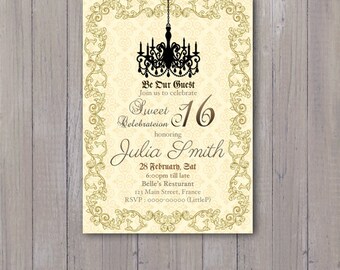 Sweet 16 Invitation. Sweet 16 Birthday Invitation. Quinceanera ...