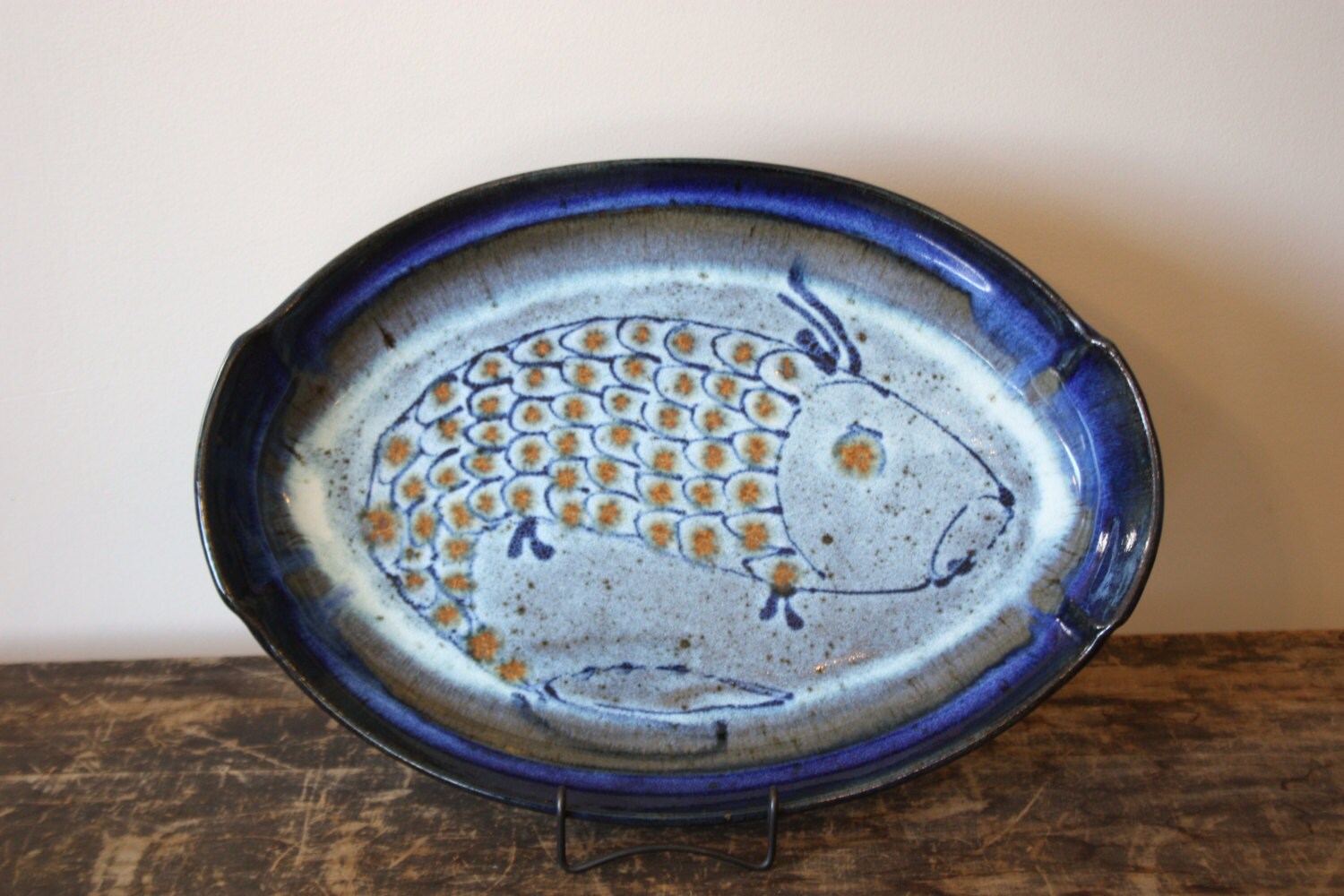 Vintage Studio Pottery, Very Large Handmade Serving Platter, Rustic ...