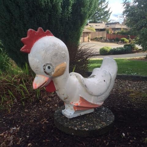 Vintage Chicken Playground Spring Rider Toy by TheWreckroomLTD