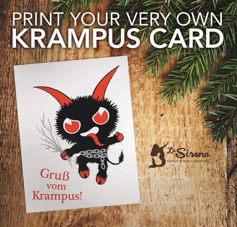 Printable Krampus Christmas Card