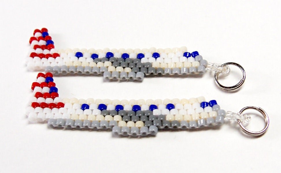 Seed Bead Airplane Charm Commercial Jet Beaded Airplane