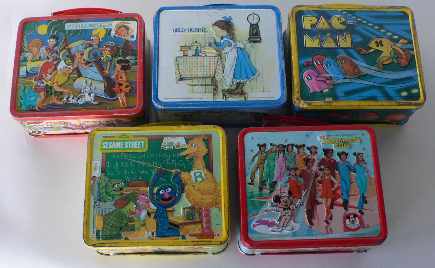 Vintage metal lunchboxes, instant collection, 1970’s, dented, rusty ...