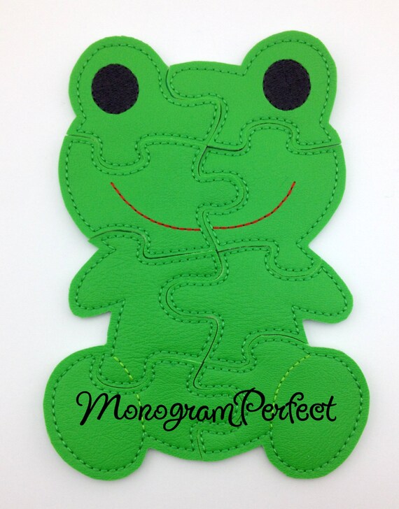 Green Frog Puzzle for Kids by MonogramPerfect on Etsy
