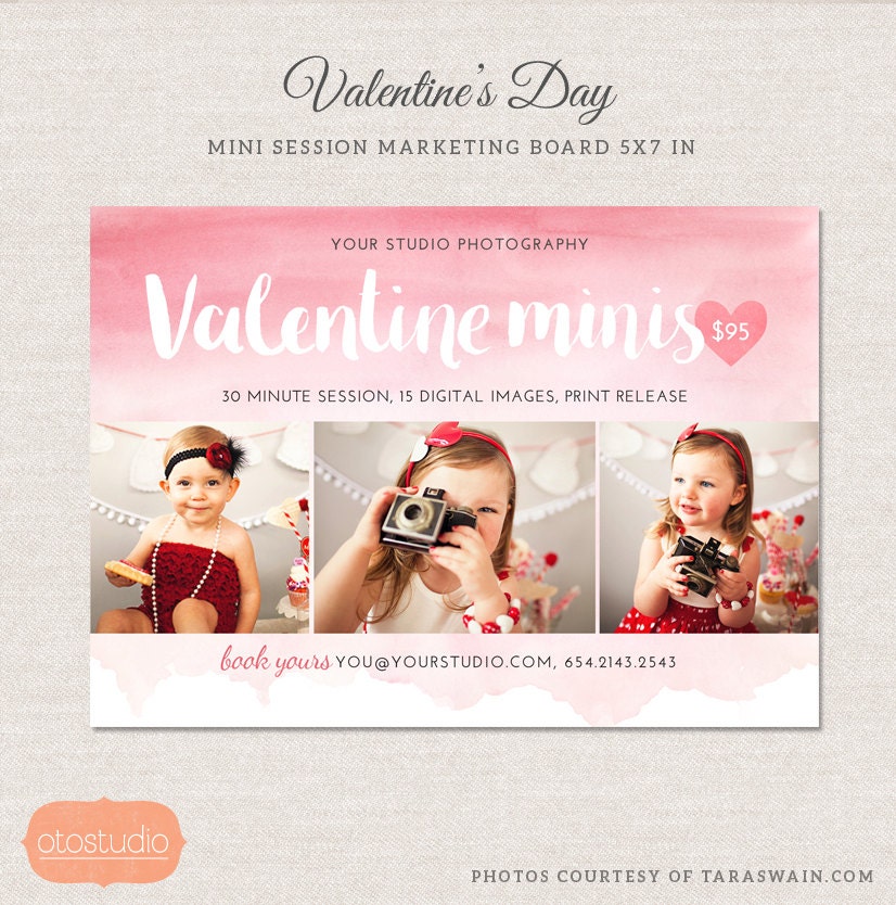 Valentine Mini Session Photography Marketing Board by OtoStudio
