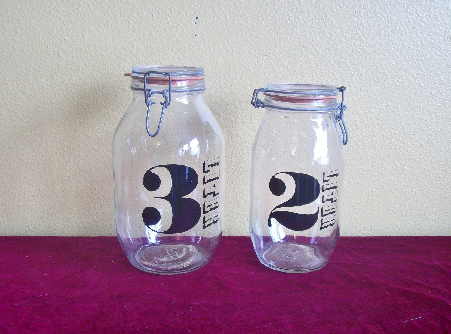 Pair of Vintage Glass Storage Jars / 3 Liter Jar & 2 Liter Jar – Haute ...