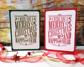 Christmas Set of Cards, Merry Christmas Cards, Holiday Handmade Cards ...