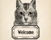 Unique cat welcome sign related items | Etsy