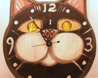 Cat clock | Etsy