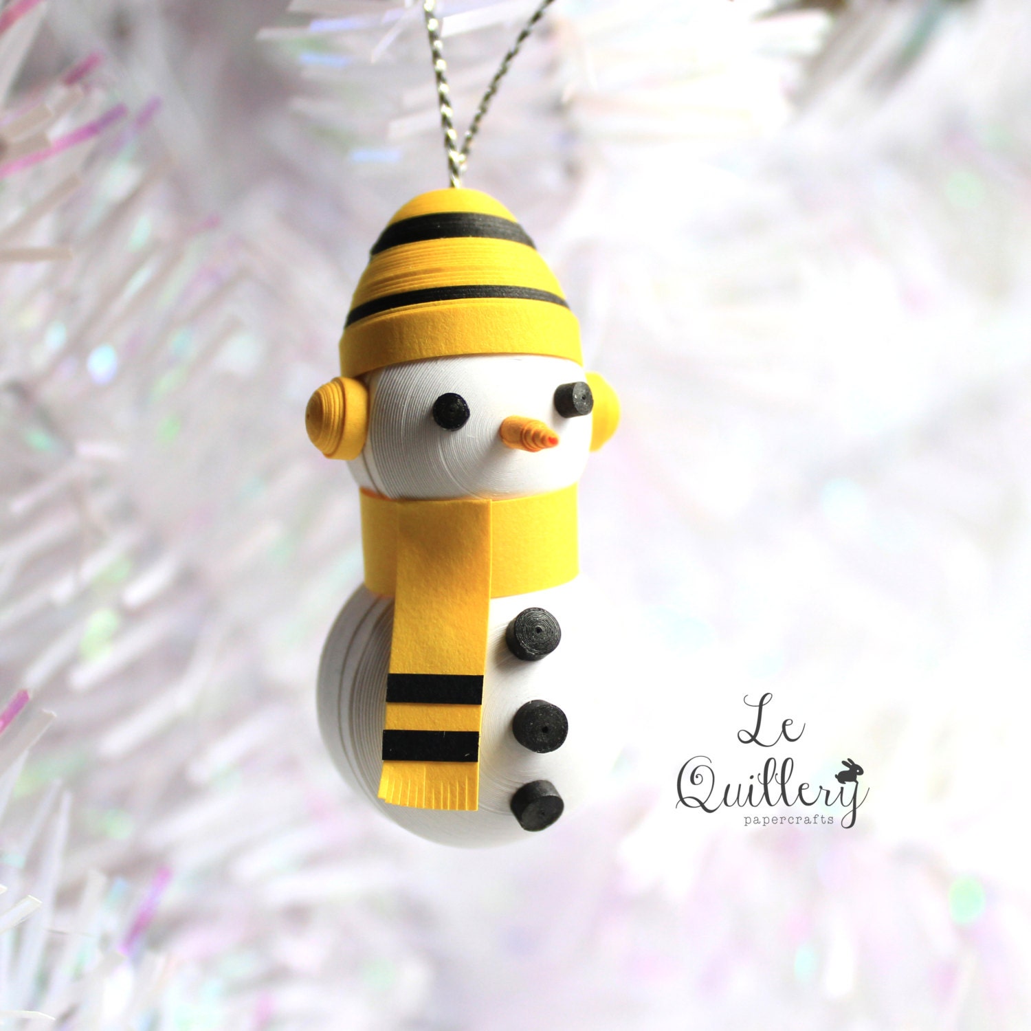 Paper Quilling 3D Snowman Handmade Christmas by LeQuillery