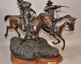 Buffalo Sculpture : Limited Edition Wally Shoop Bronze